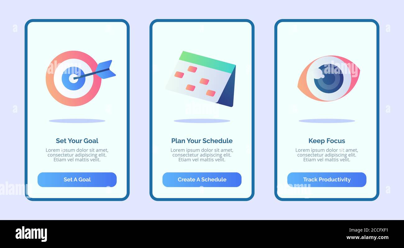 Set your goal plan your schedule keep focus for mobile apps template ...