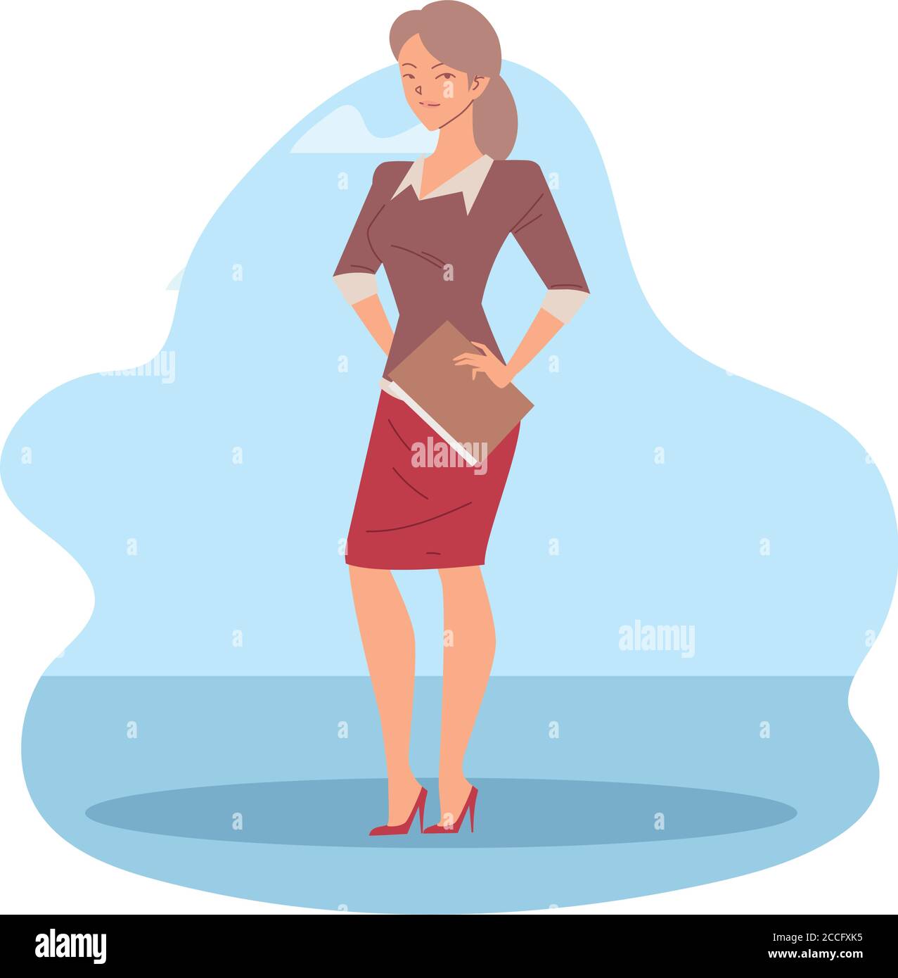 Businesswoman cartoon with file design, business fashion and management ...