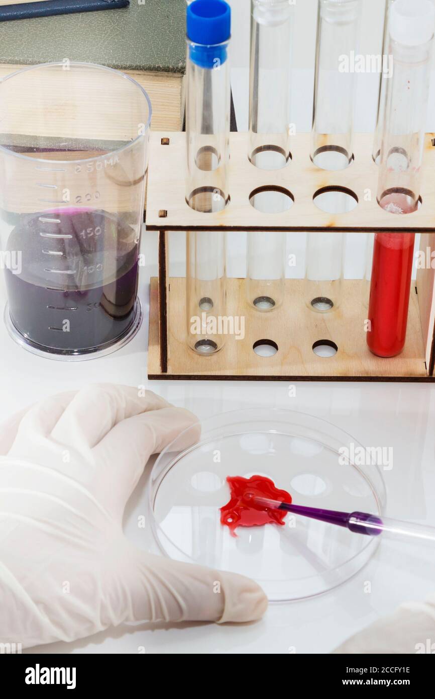 Lab tube, eppendorfs with red liquid. White background. Studio shot ...