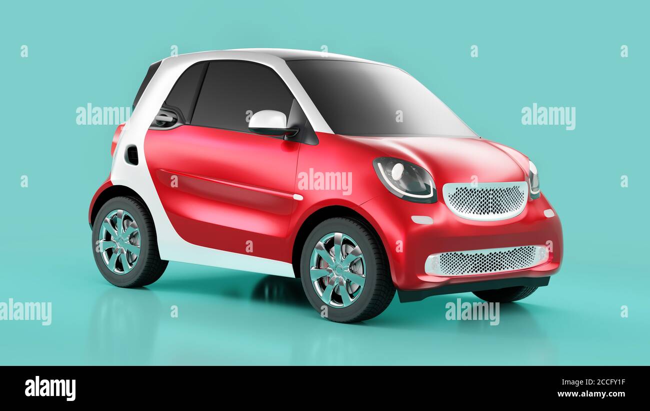Front view of eco red concept car on blue background Stock Photo - Alamy