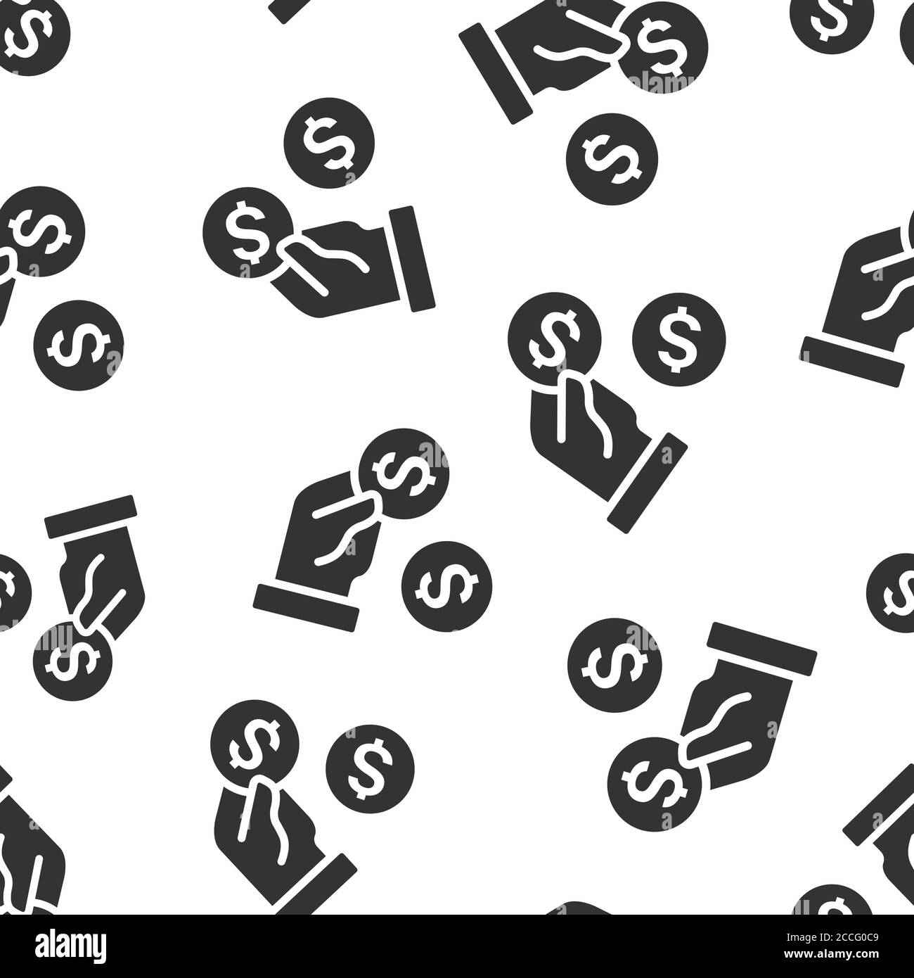 Remuneration icon in flat style. Money in hand vector illustration on ...