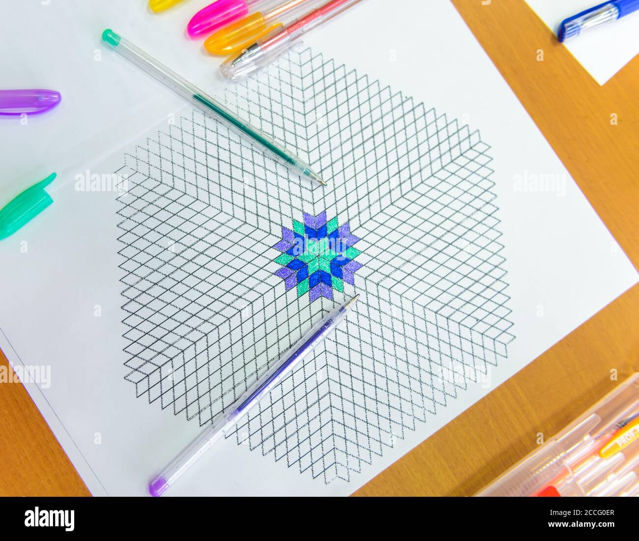 Mandala Coloring Therapy. Mandala creative drawing. Relaxation and ...