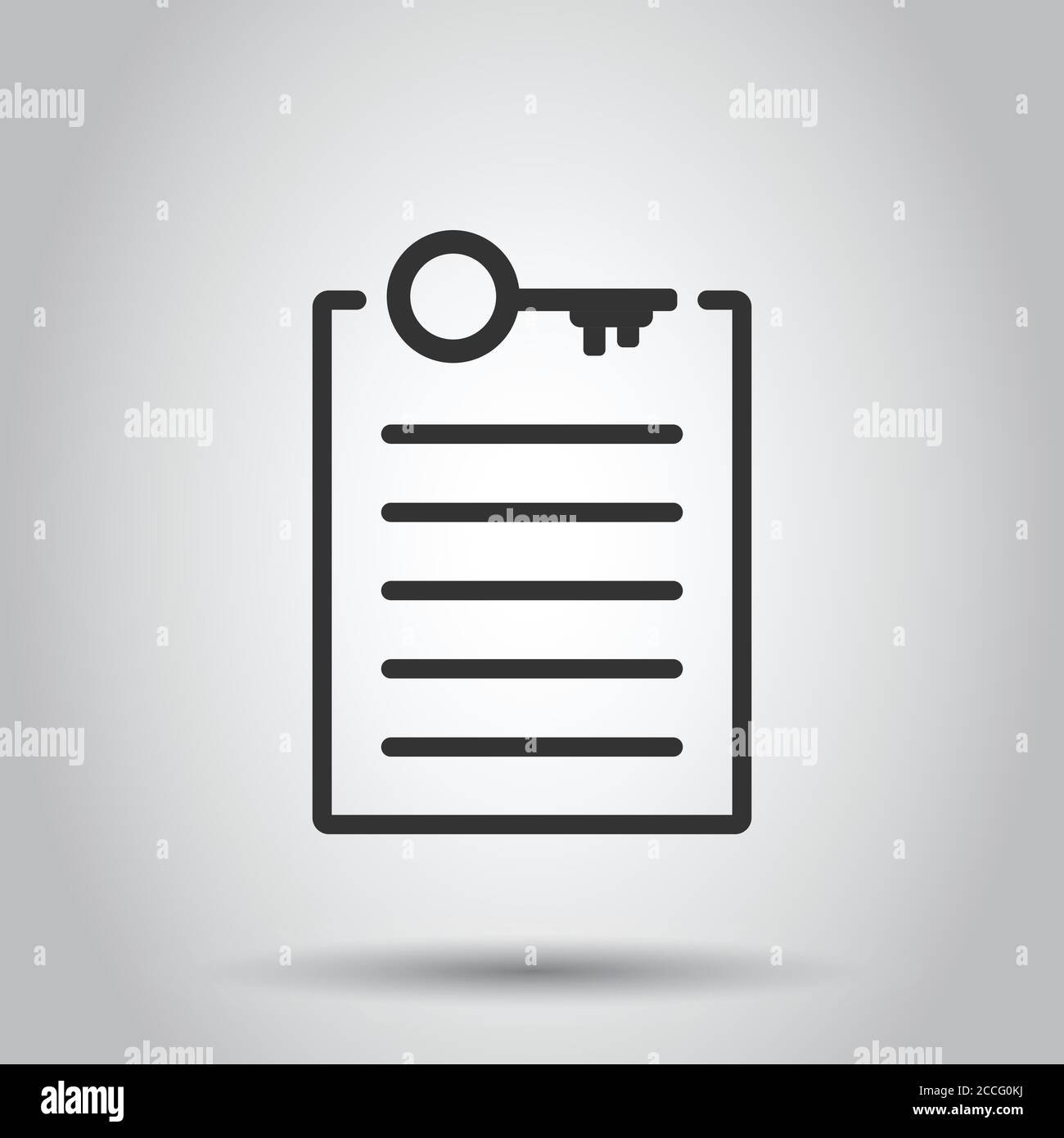 Password account icon in flat style. Keyword vector illustration on ...