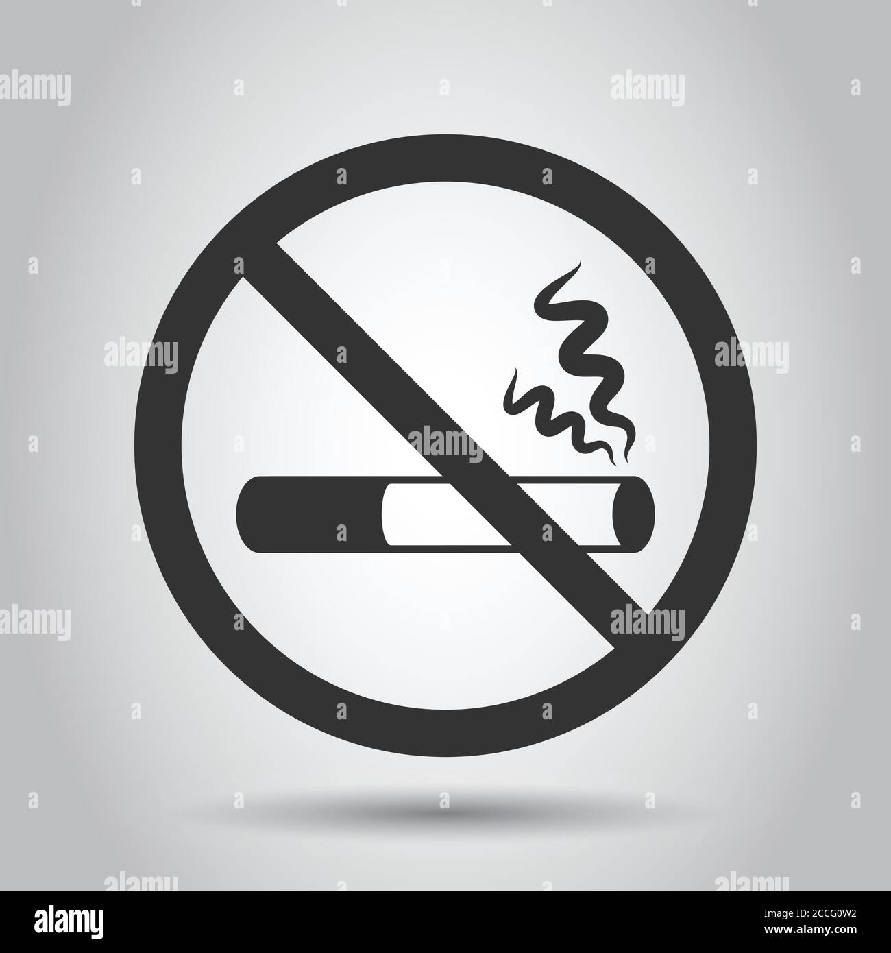 No smoking sign icon in flat style. Cigarette vector illustration on ...