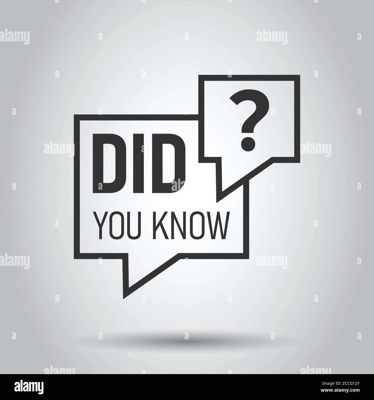 Did You Know icon in flat style. Question mark vector illustration on ...