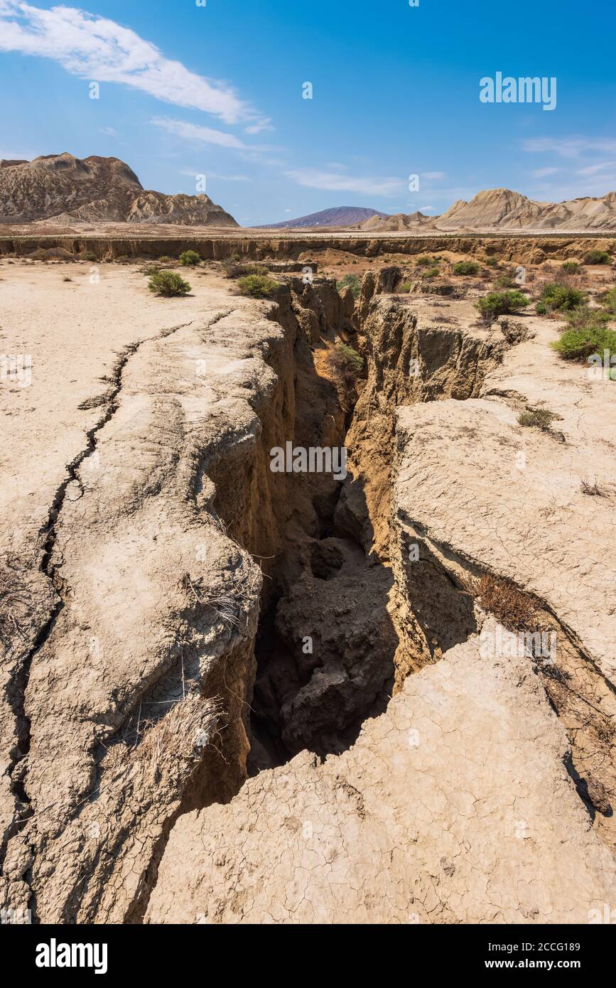 Faults of the earth crust, consequence of the earthquake Stock Photo ...