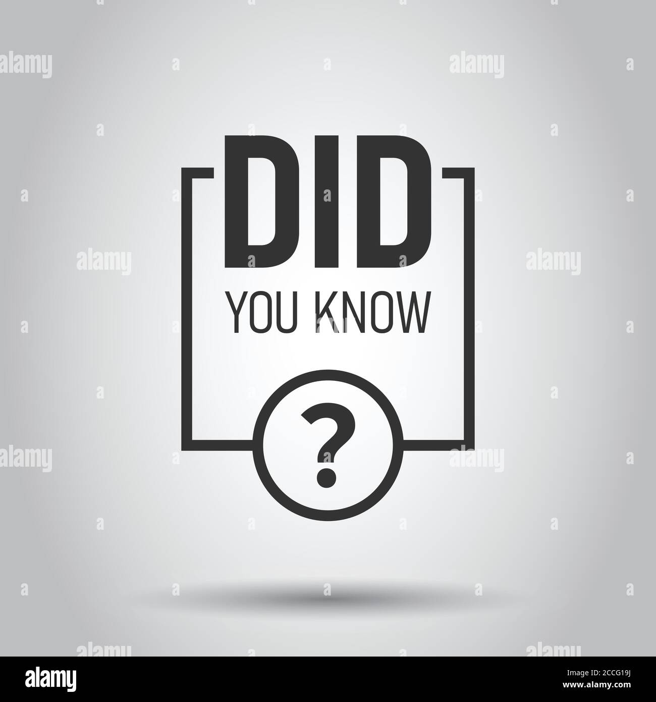 Did You Know icon in flat style. Question mark vector illustration on ...