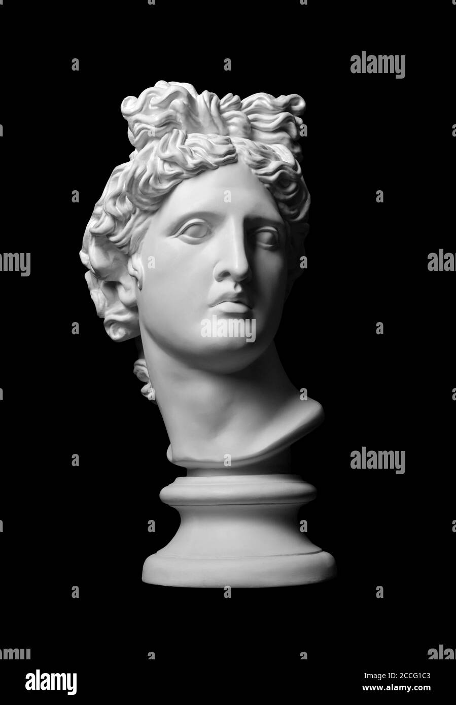 Gypsum statue of Apollo's head. Man. Statue. Isolated. Head. Аполлон на ...