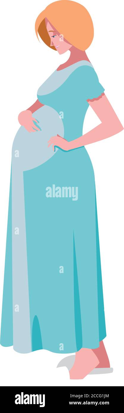 blond pregnant woman cartoon design, Belly pregnancy maternity and ...