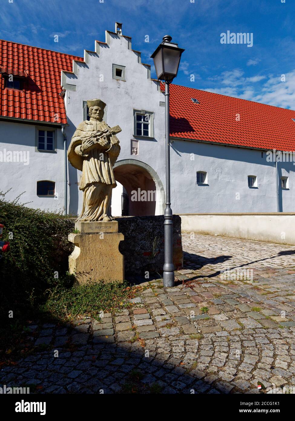Castle and church in Lisberg, Lisberg municipality, Bamberg district ...