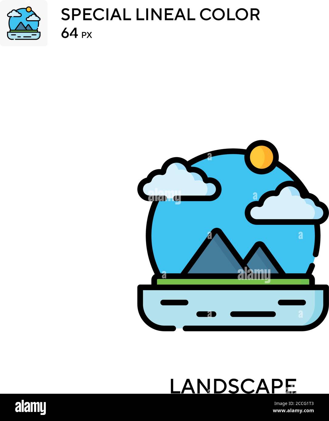 Landscape Special lineal color icon. Illustration symbol design ...