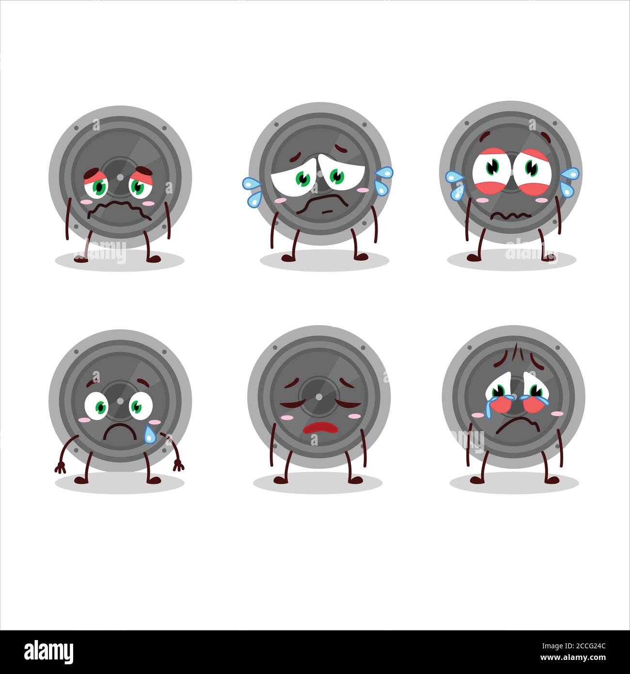 Audio speaker cartoon character with sad expression Stock Vector Image ...