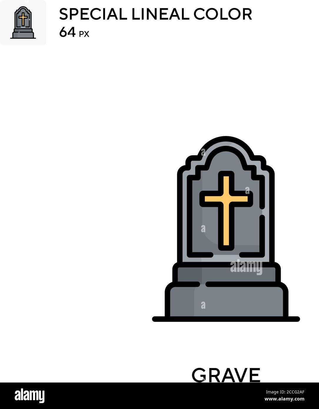 Grave Special lineal color icon. Illustration symbol design template ...