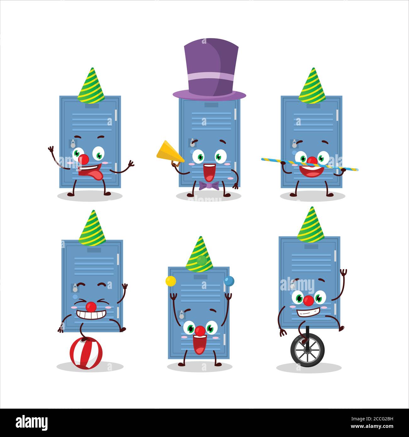 Cartoon character of locker with various circus shows Stock Vector ...