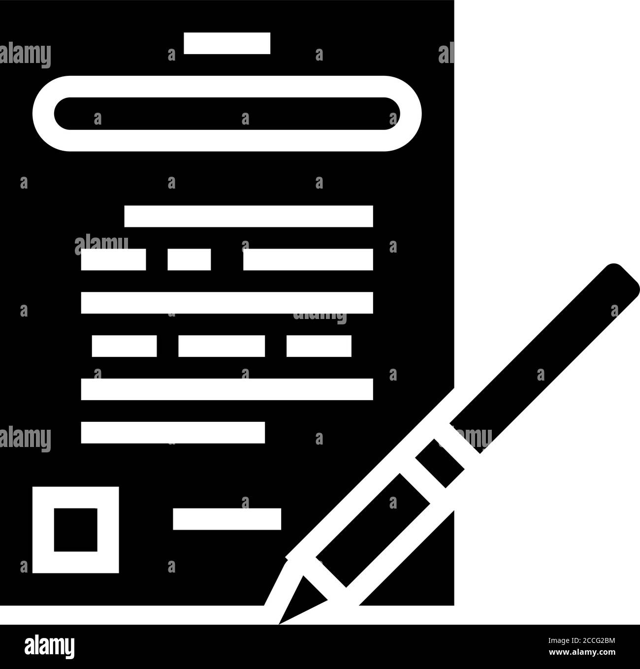 agreement signing glyph icon vector illustration Stock Vector Image ...
