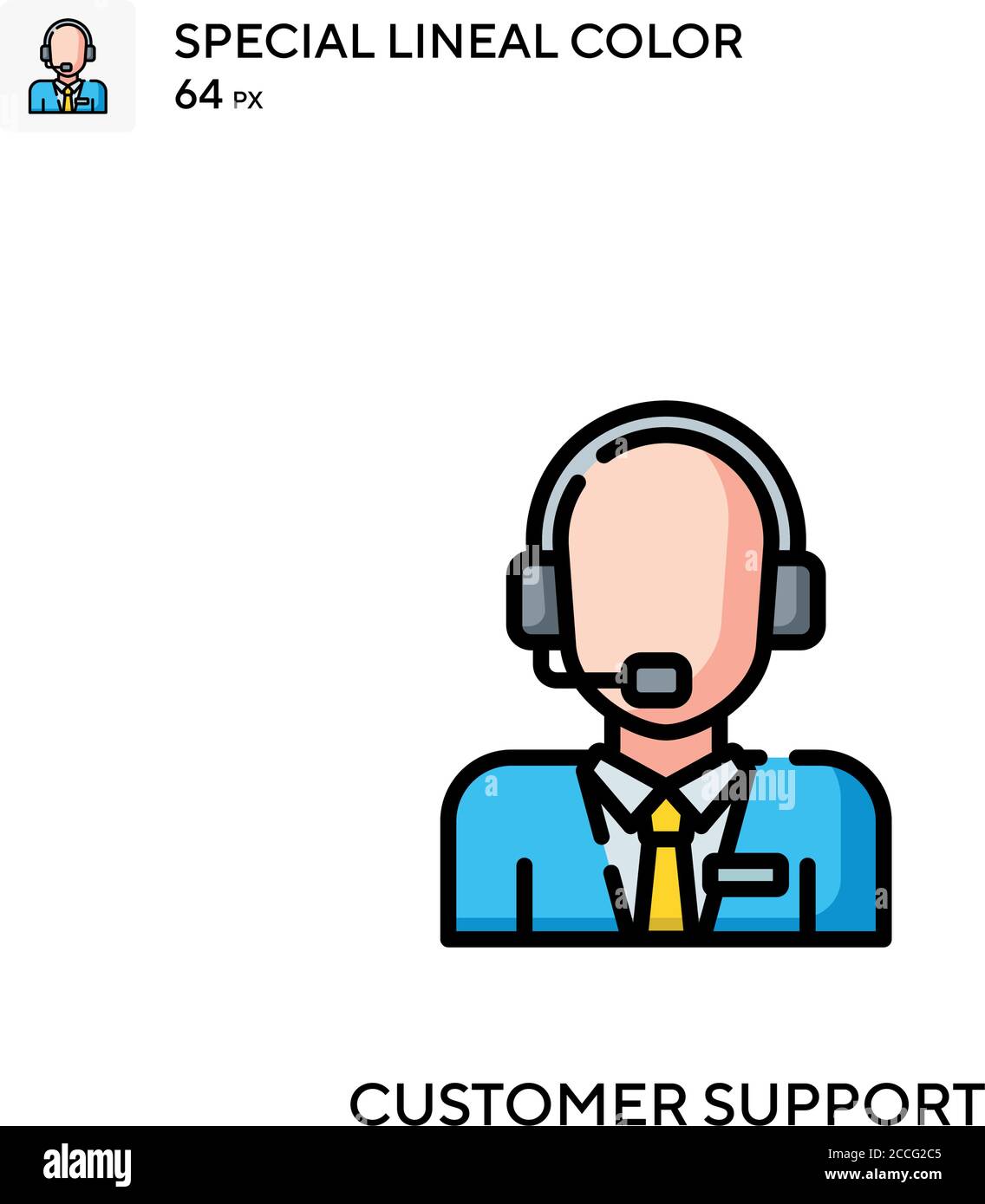 Customer support Special lineal color icon. Illustration symbol design template for web mobile ...