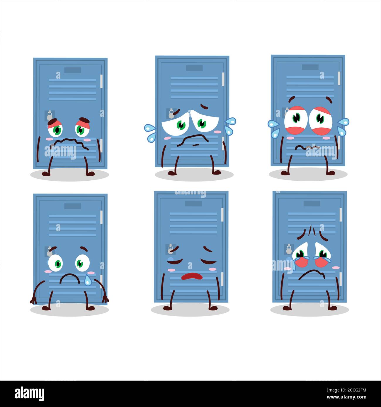 Locker cartoon in character with sad expression Stock Vector Image ...