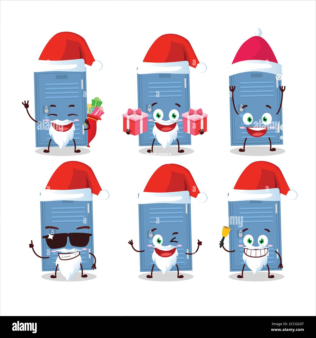 Santa Claus emoticons with locker cartoon character Stock Vector Image ...
