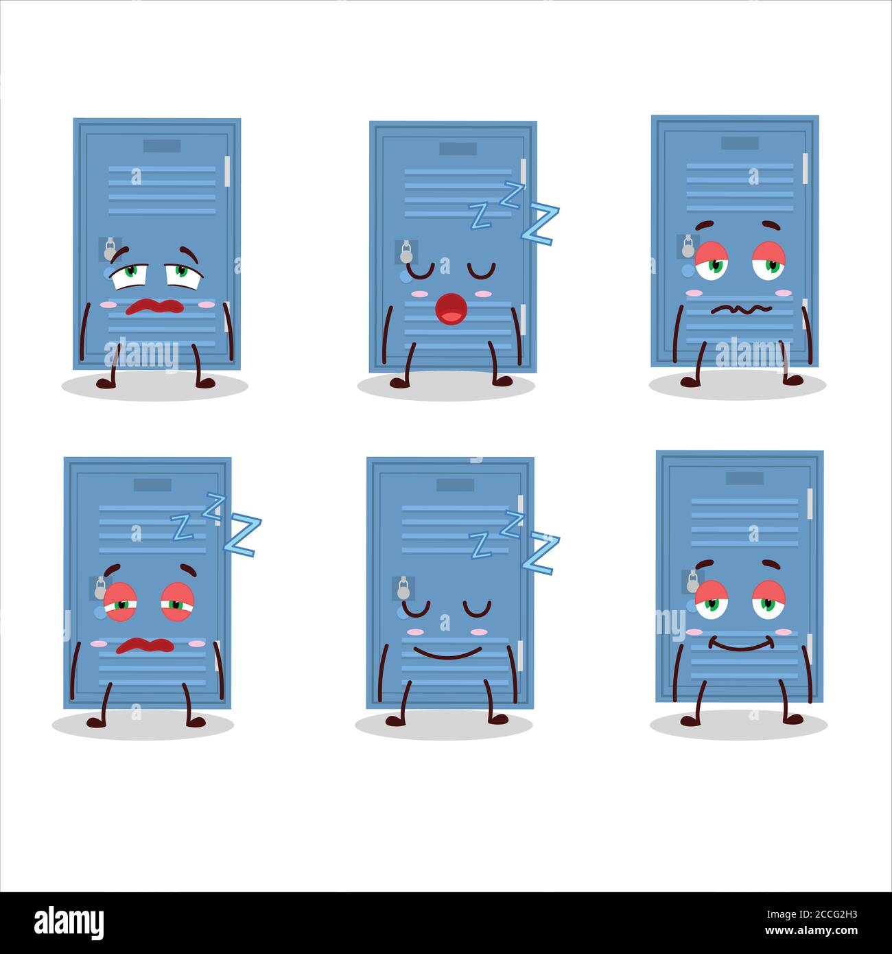 Cartoon character of locker with sleepy expression Stock Vector Image ...