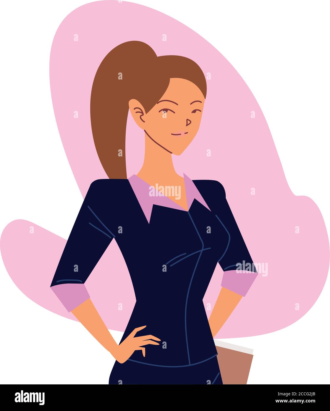 Businesswoman cartoon with file design, business fashion and management ...