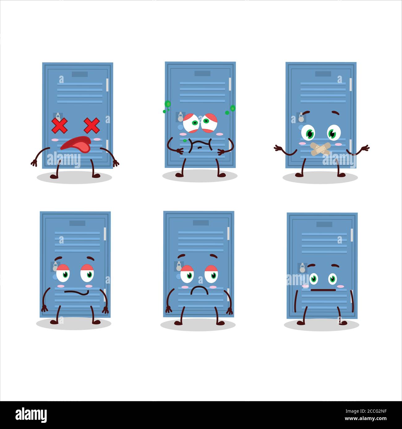 Locker cartoon in character with nope expression Stock Vector Image ...