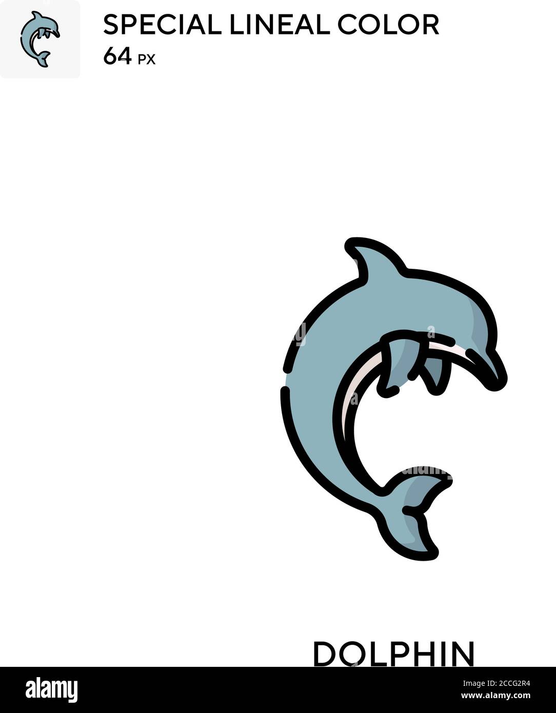 Dolphin Special lineal color icon. Illustration symbol design template ...