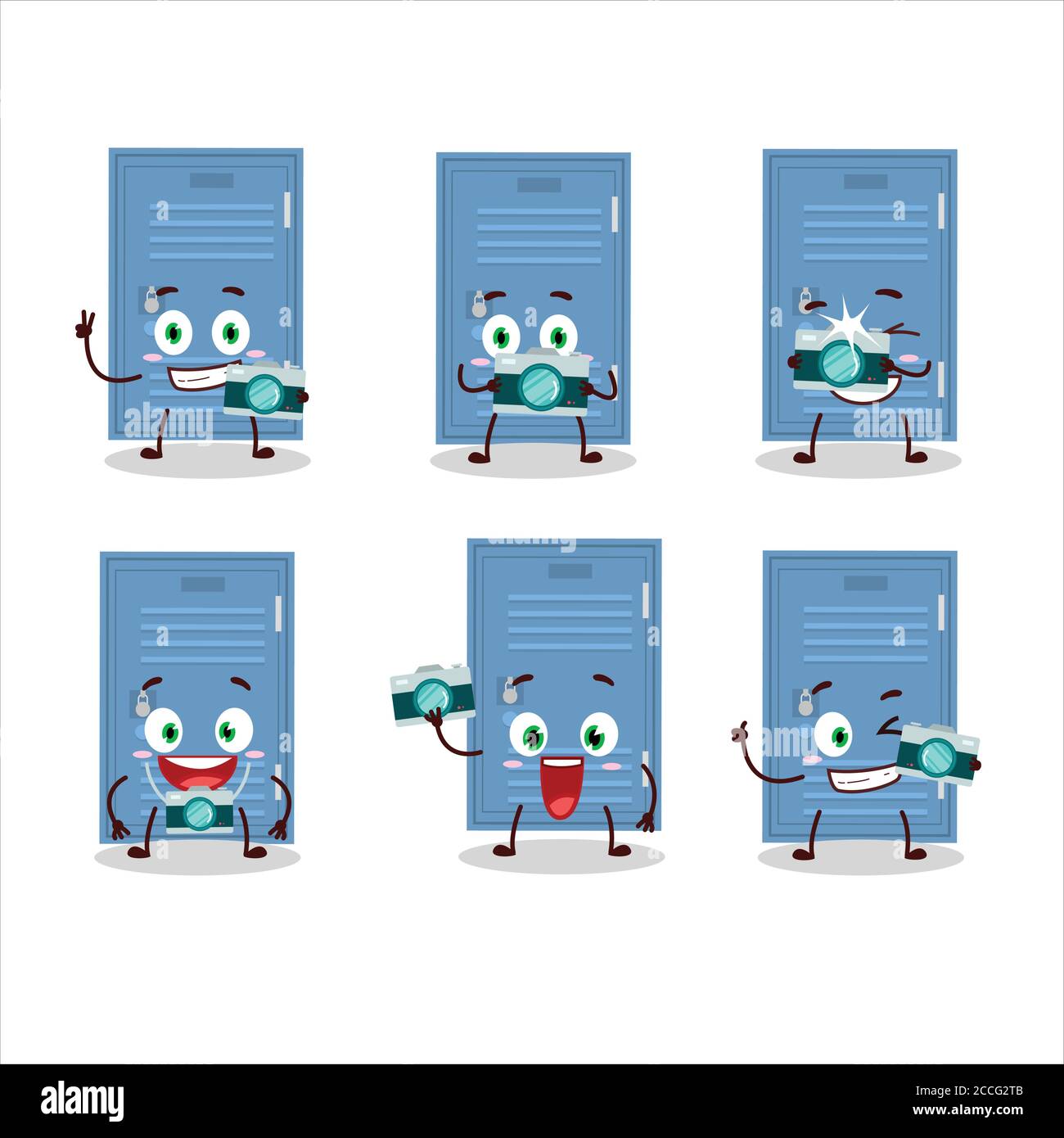 Photographer profession emoticon with locker cartoon character Stock ...