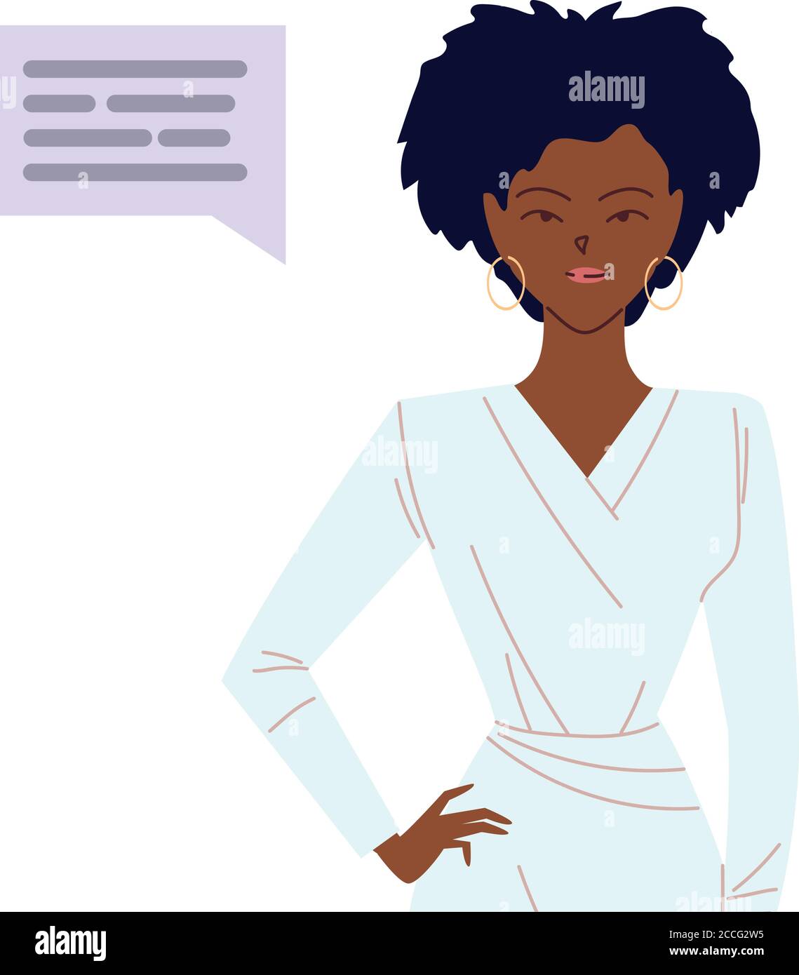 Black businesswoman cartoon with communication bubble design, business ...