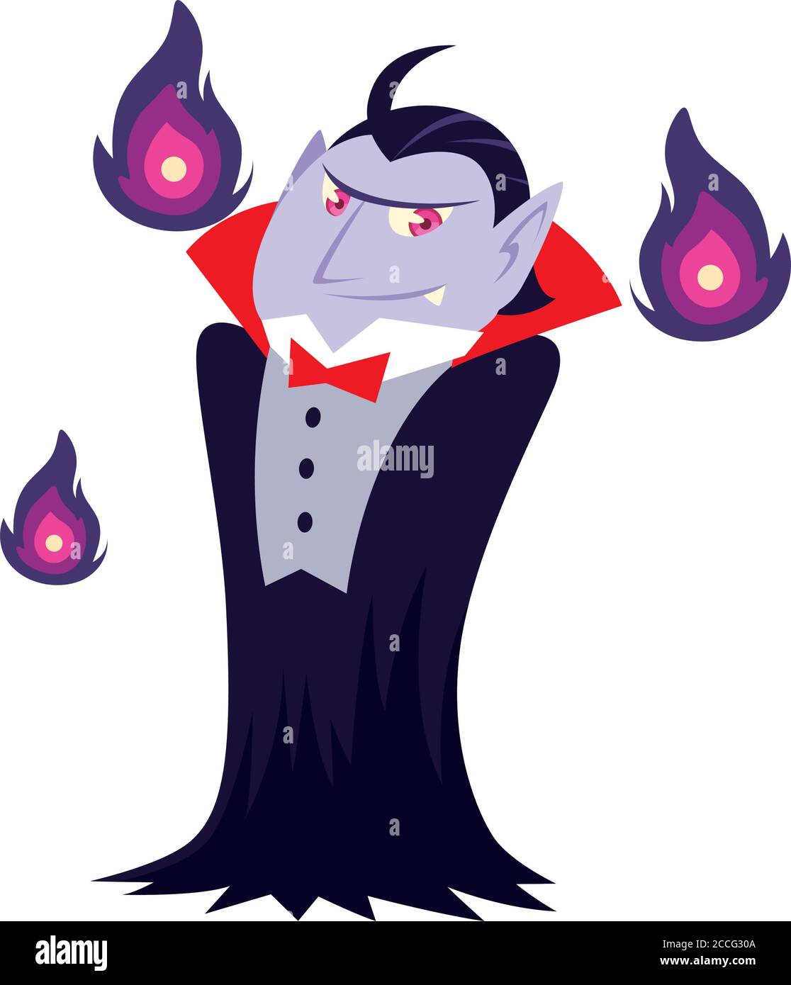 Halloween vampire cartoon design, Holiday and scary theme Vector ...