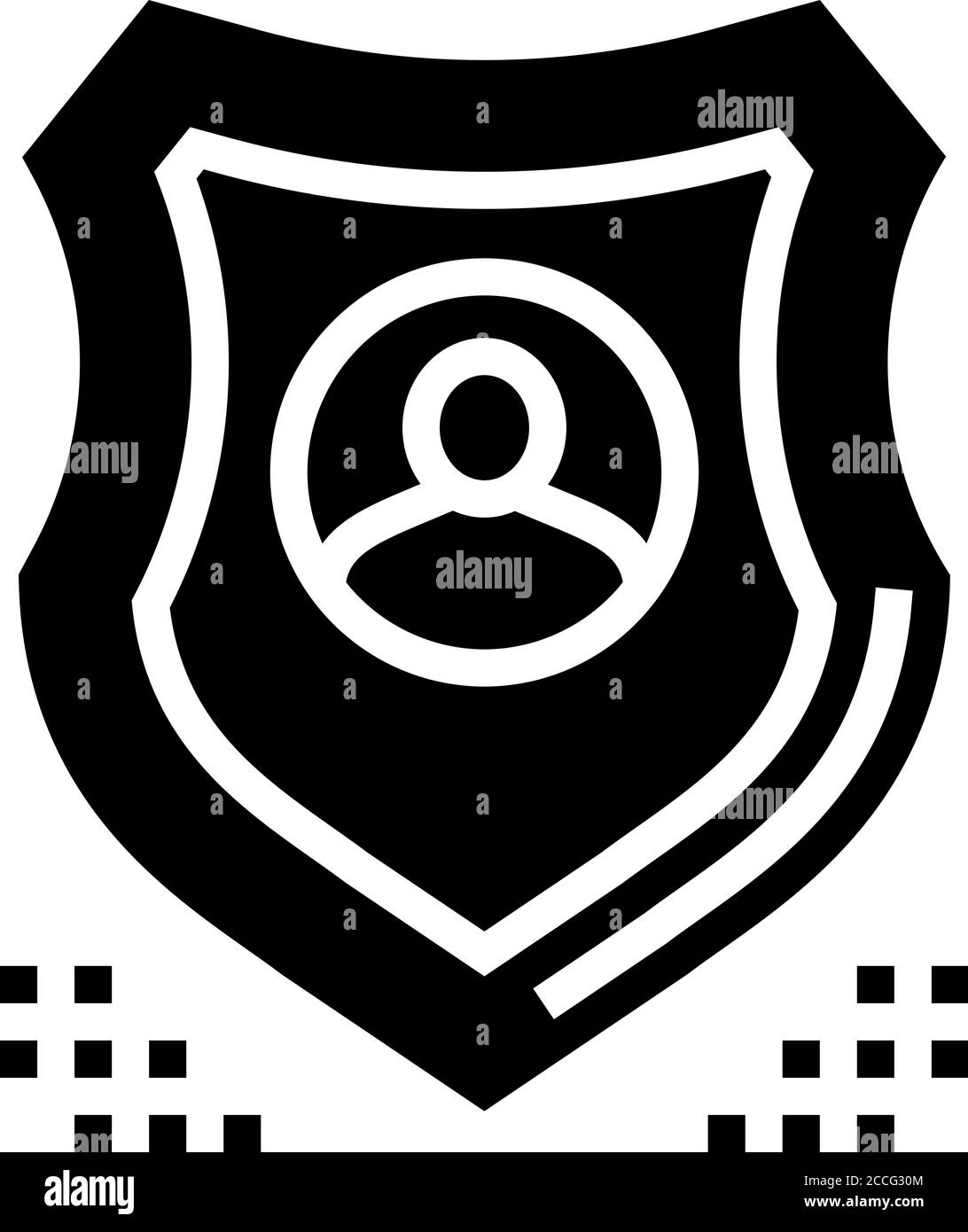 human protection shield glyph icon vector illustration Stock Vector ...