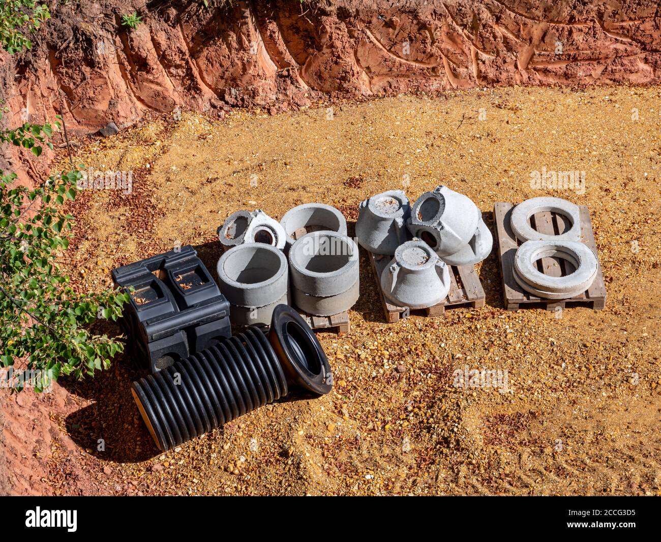 Pipes on a civil engineering construction site Stock Photo - Alamy