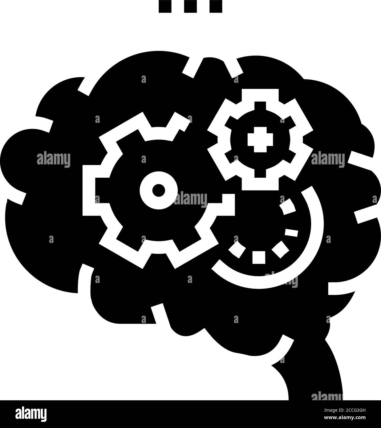 working and thinking brain glyph icon vector illustration Stock Vector ...