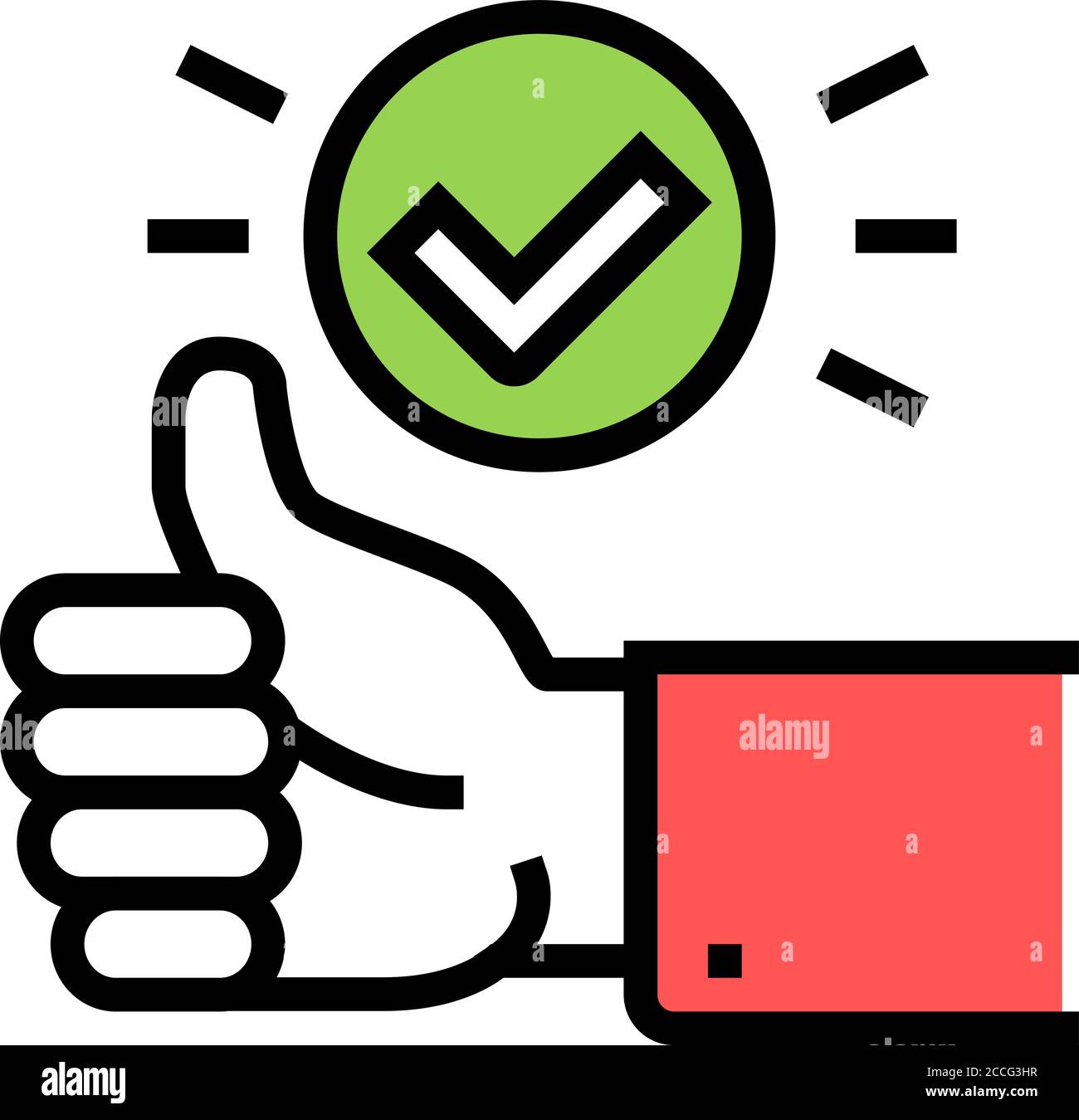 gesture good and approved color icon vector illustration Stock Vector ...