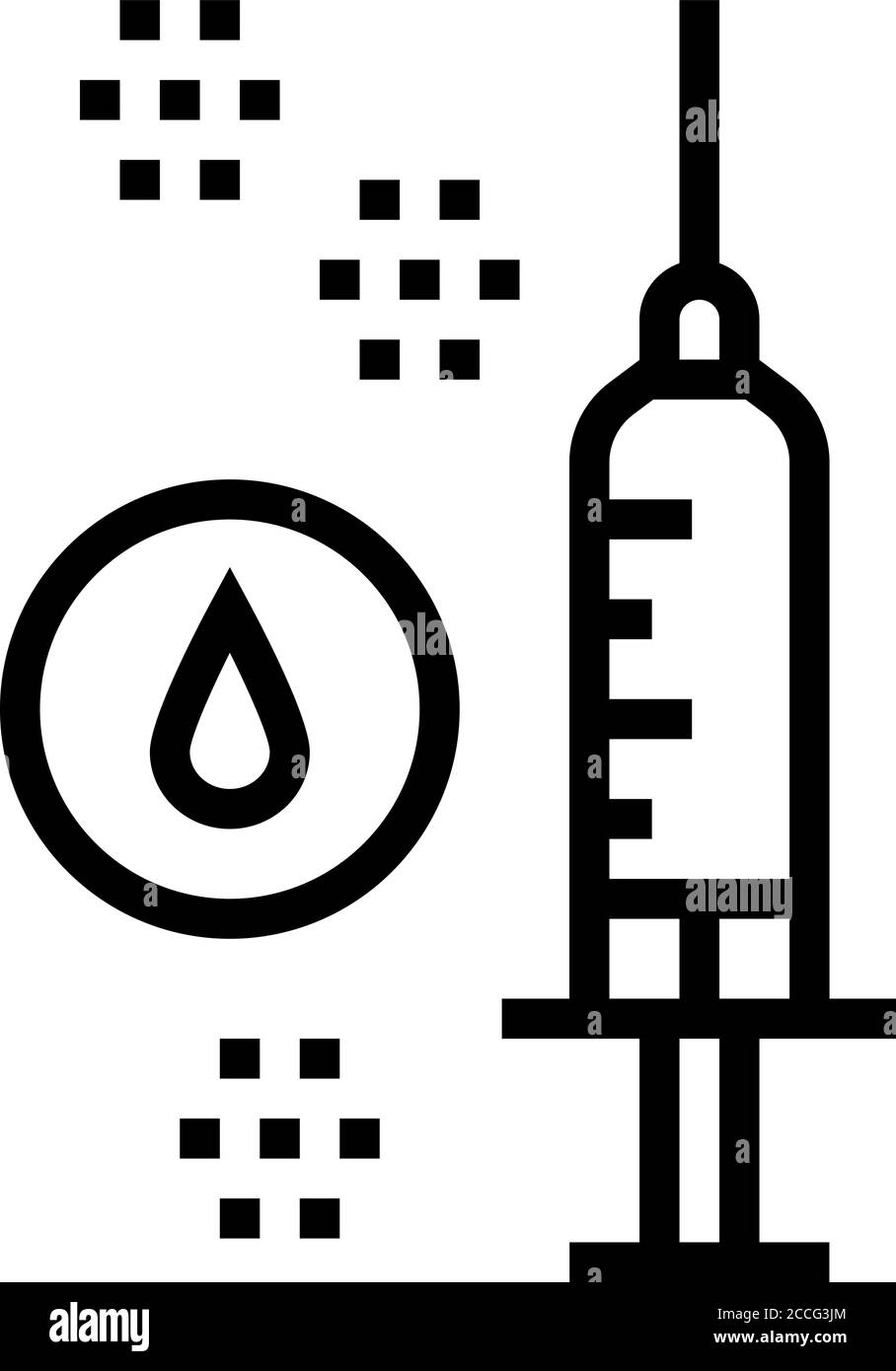 injection anesthesia line icon vector illustration Stock Vector Image ...