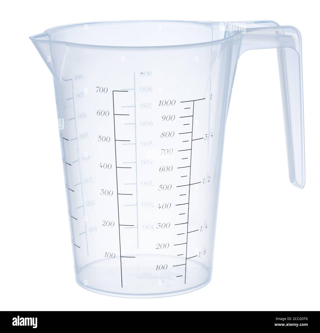 Empty beaker isolated on white background close up Stock Photo - Alamy