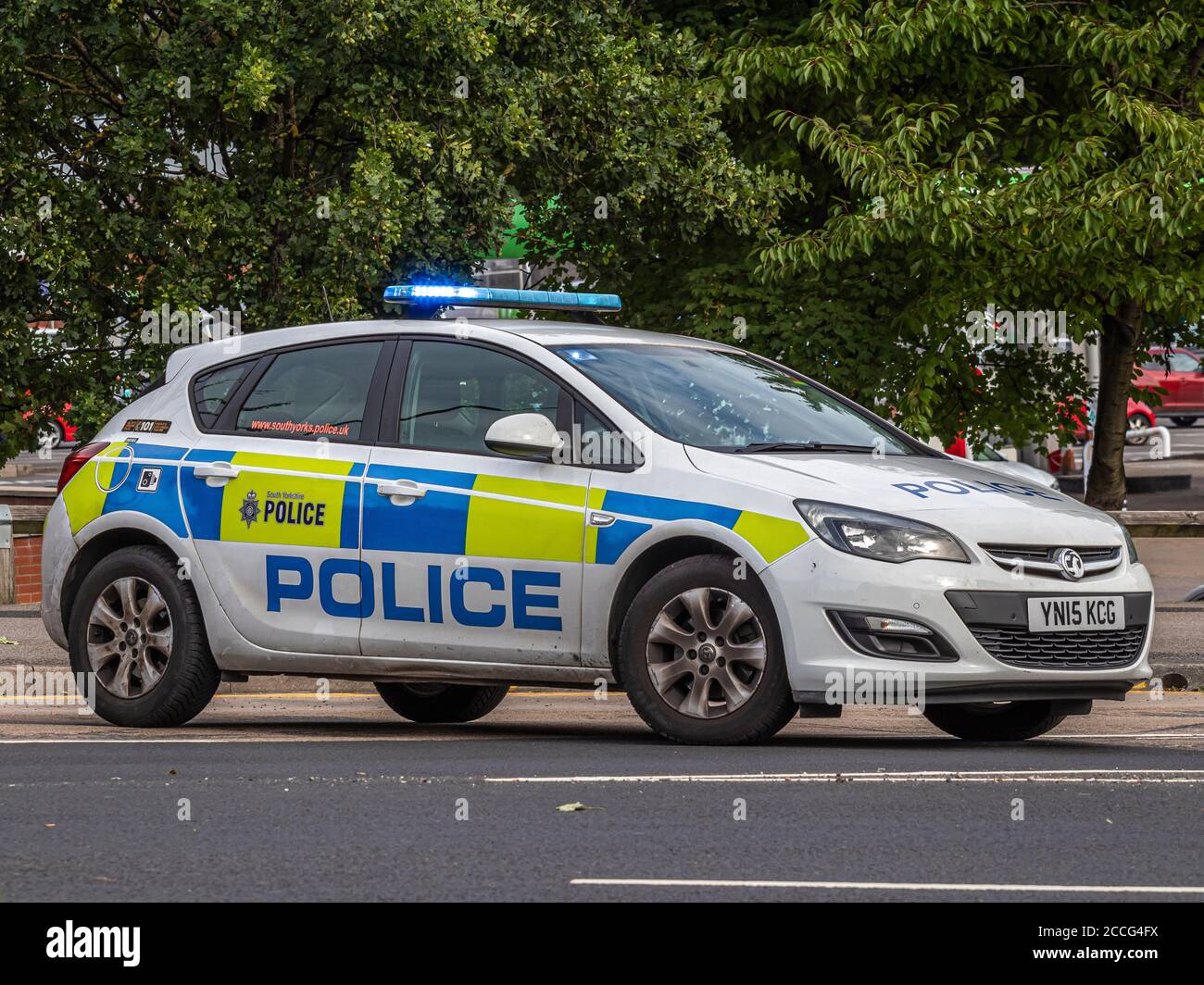 Police Car Road Block Stock Photo - Alamy