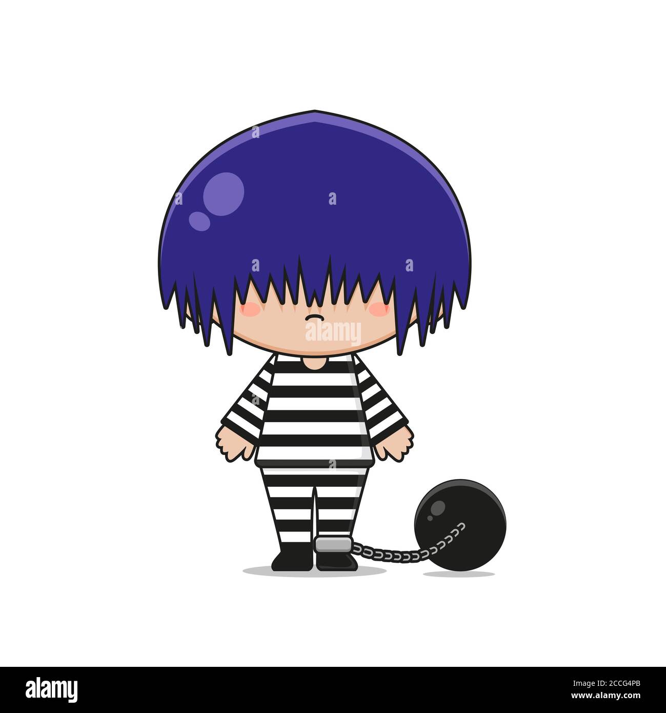 Cute prisoner mascot character design. Isolated on white background ...