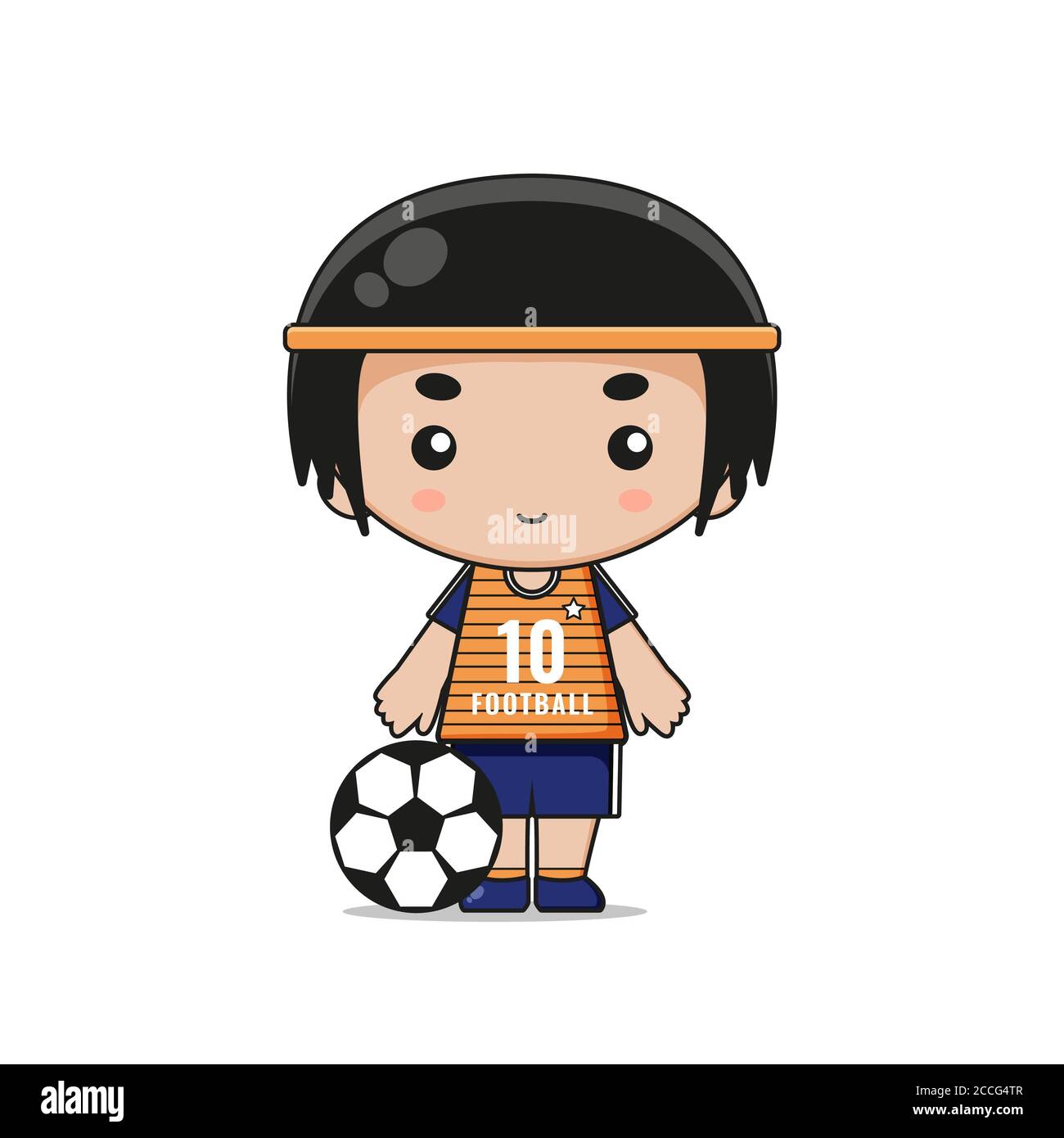 Cute Football Player Mascot Character. Design isolated on white ...