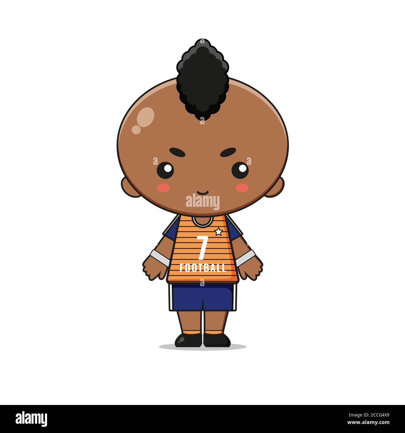 Cute Football Player Mascot Character. Design isolated on white ...