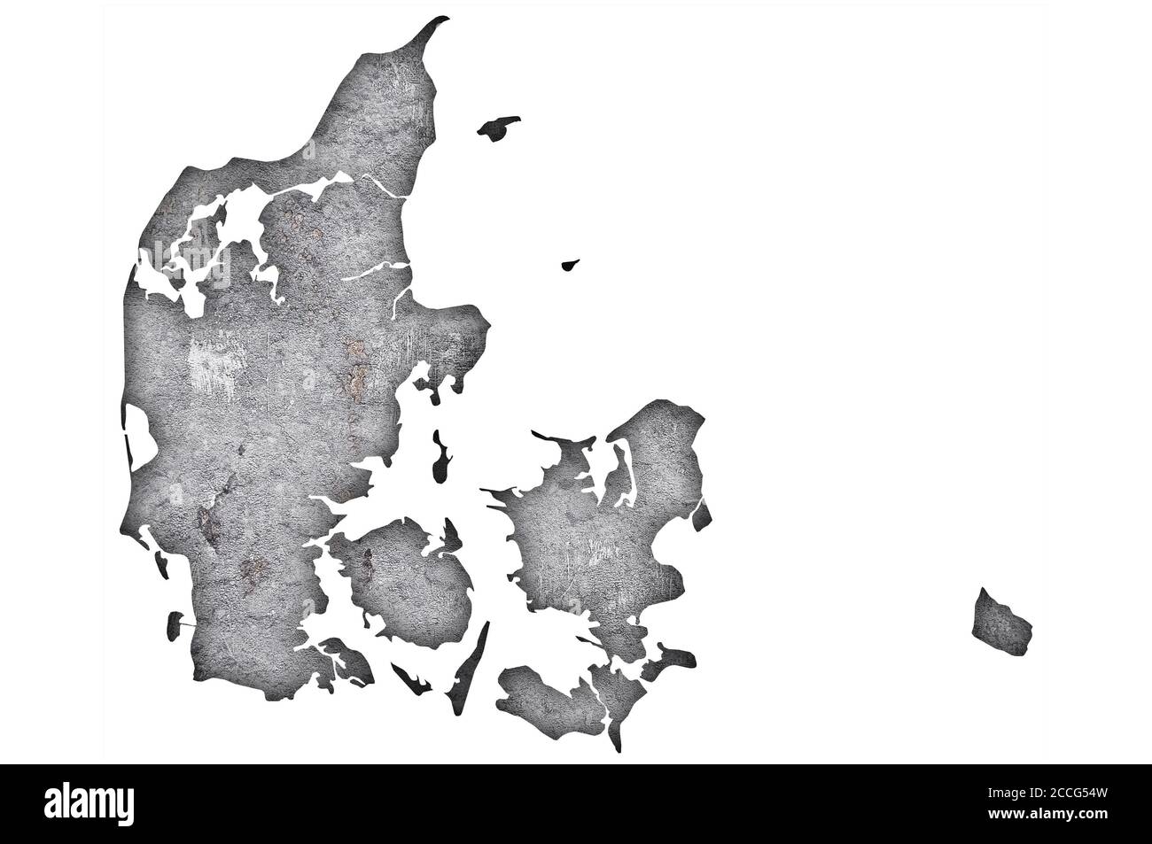 Map of Denmark on weathered concrete Stock Photo - Alamy