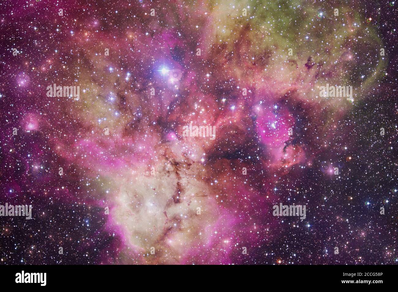 Nebula, cluster of stars in deep space. Science fiction art. Elements ...