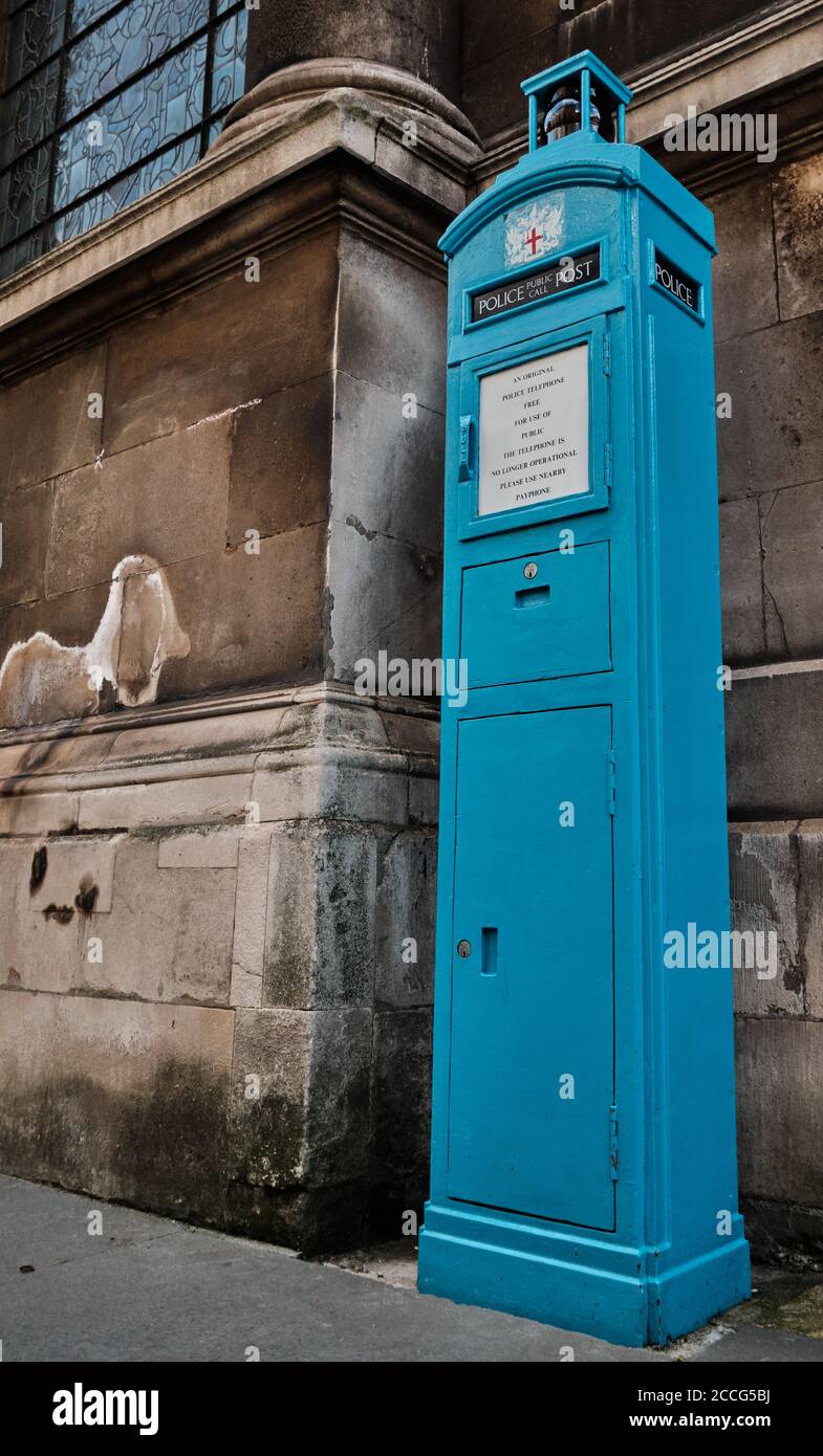 Old style Police Call box, City of London, UK Stock Photo - Alamy