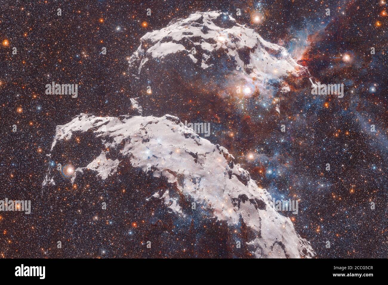 Comet 67P Churyumov-Gerasimenko. Awesome print for wallpaper. Elements ...