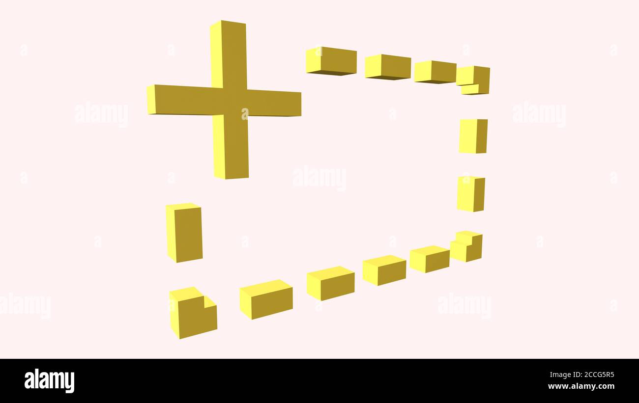 Minus, plus, colon and full stop 3D signs, with big fonts isolated on ...