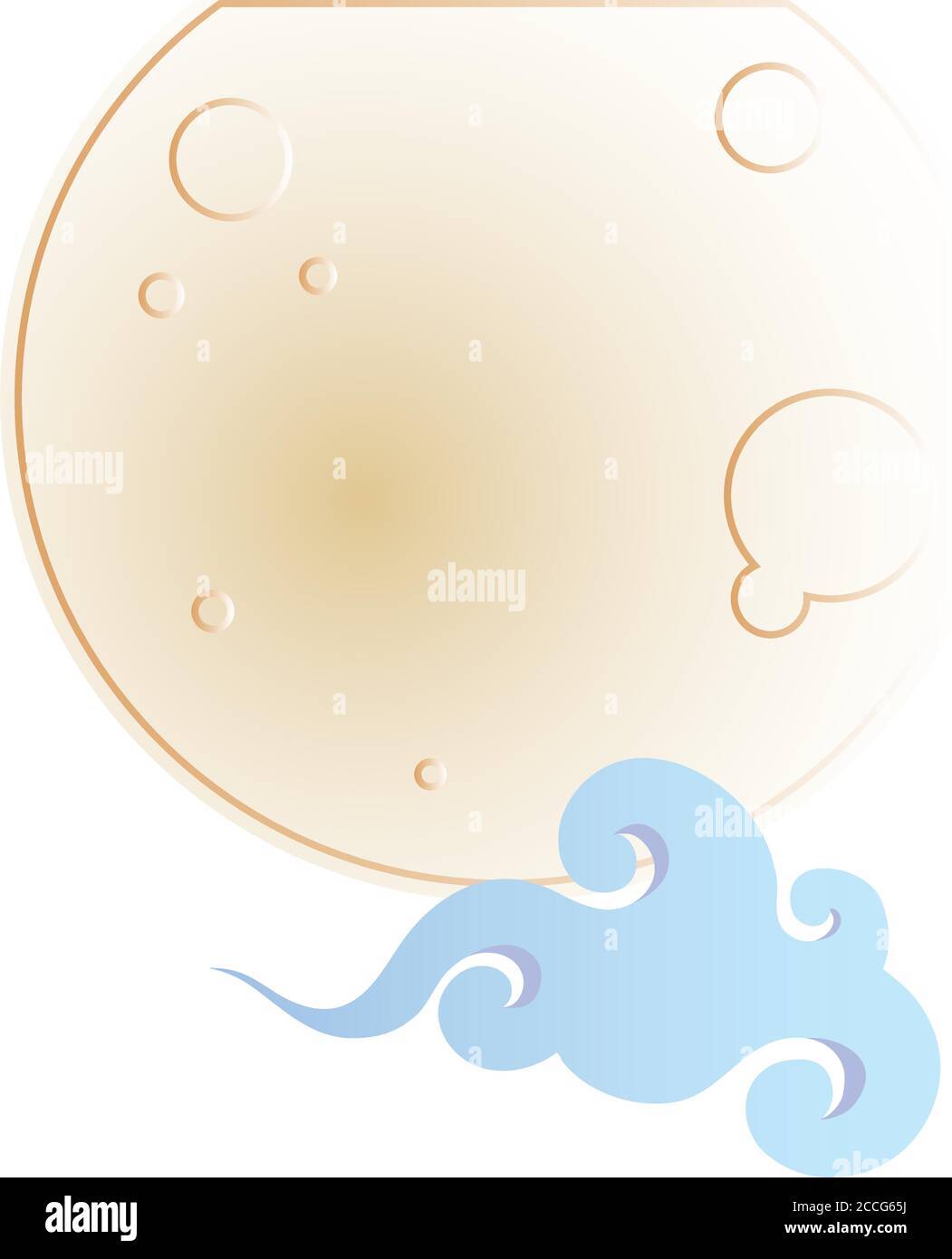 Chinese moon with clouds design, China culture asia and oriental theme ...