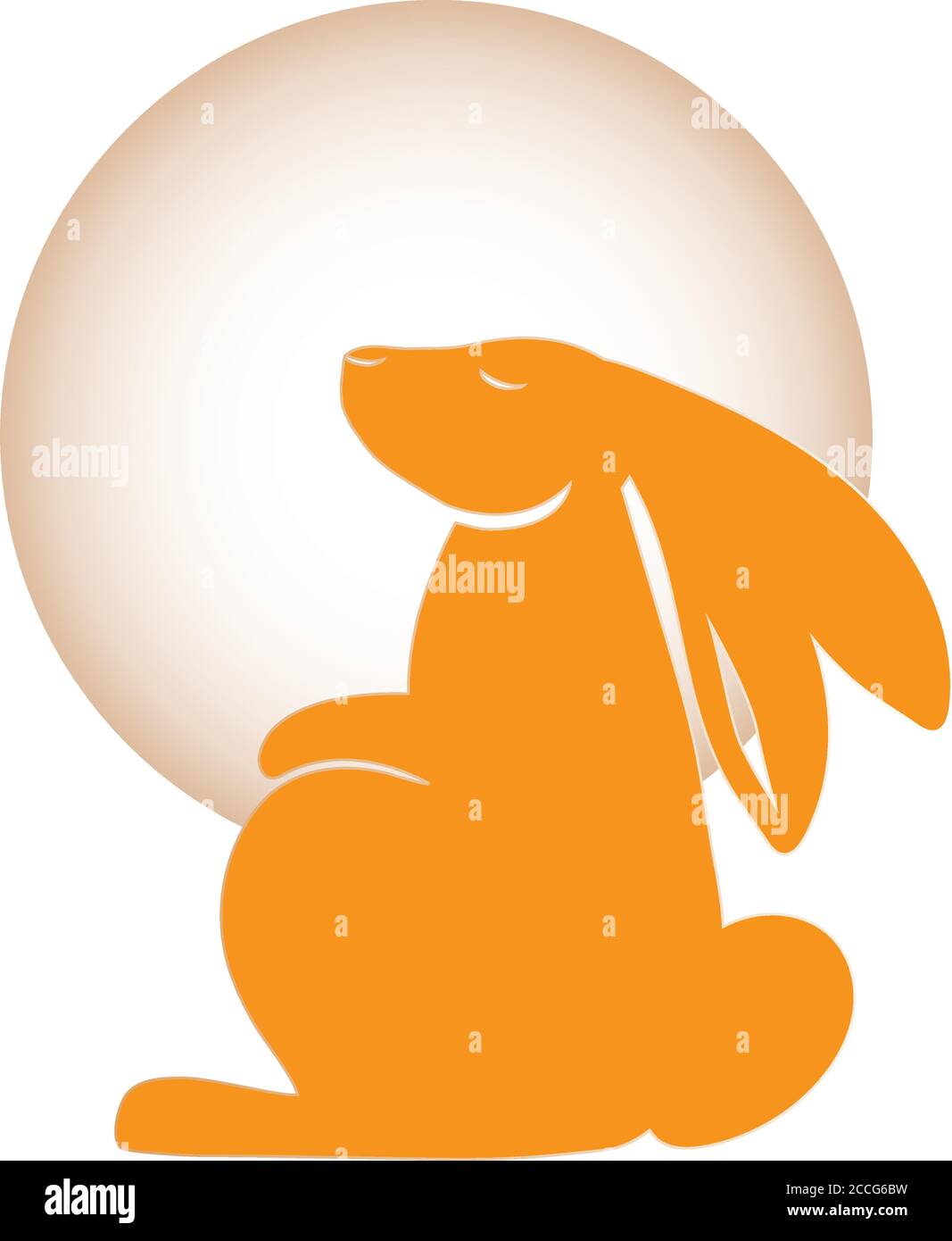 Orange rabbit on moon design, Mid autumn harvest moon festival oriental ...