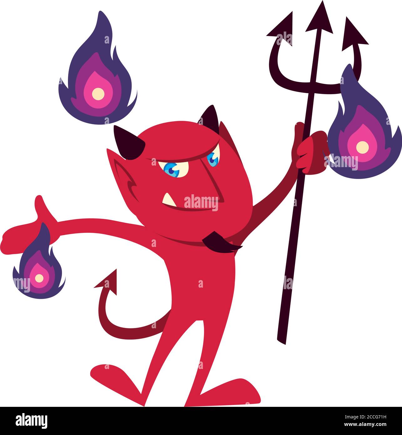 Halloween devil cartoon design, Holiday and scary theme Vector ...