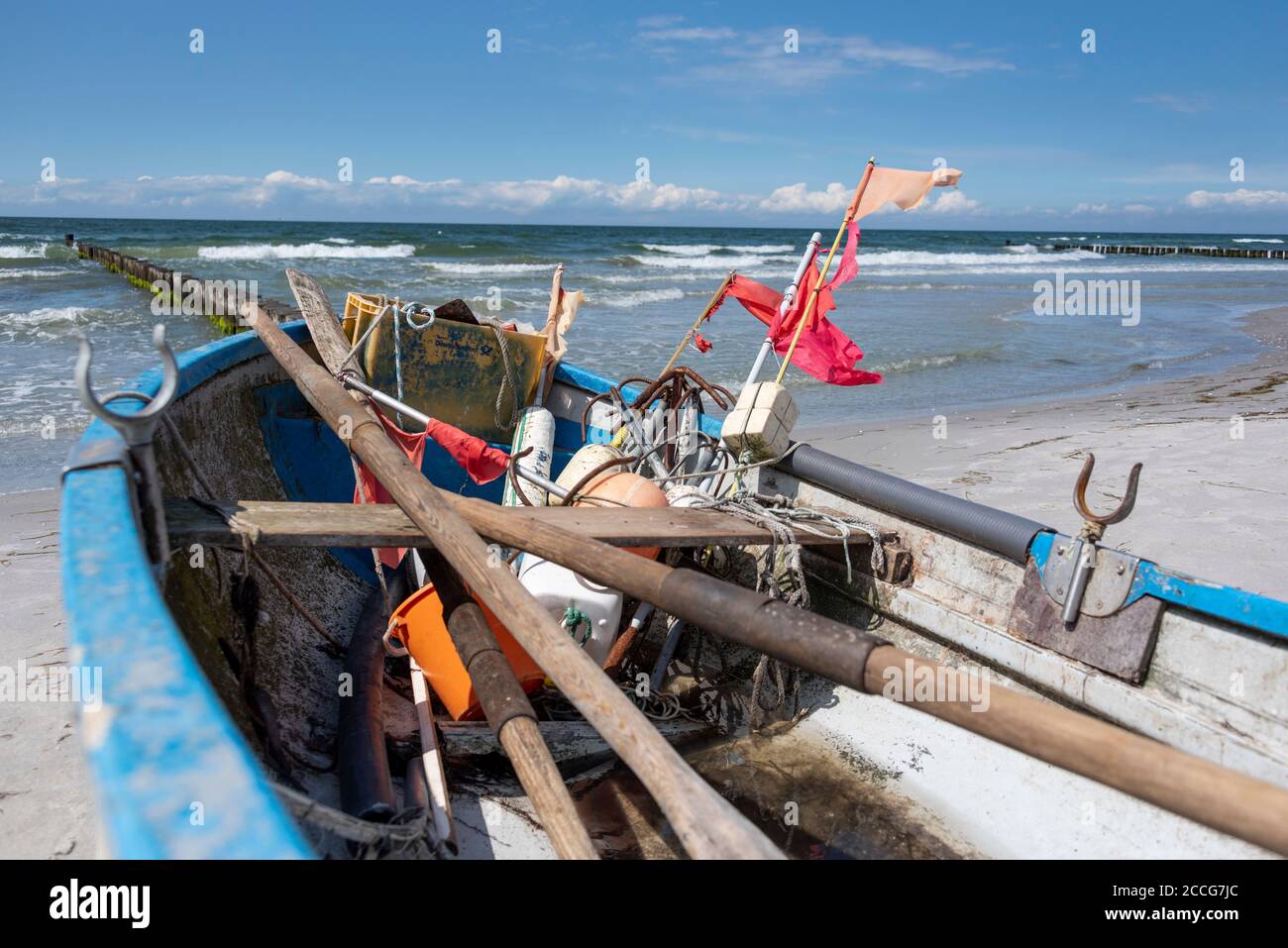 Red signal flags on a fishing boat Stock Photo - Alamy