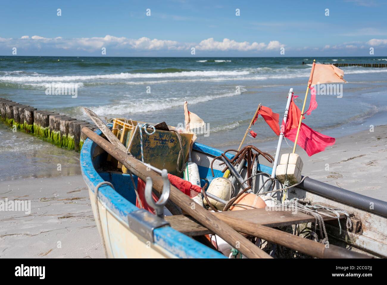 Red signal flags on a fishing boat Stock Photo - Alamy