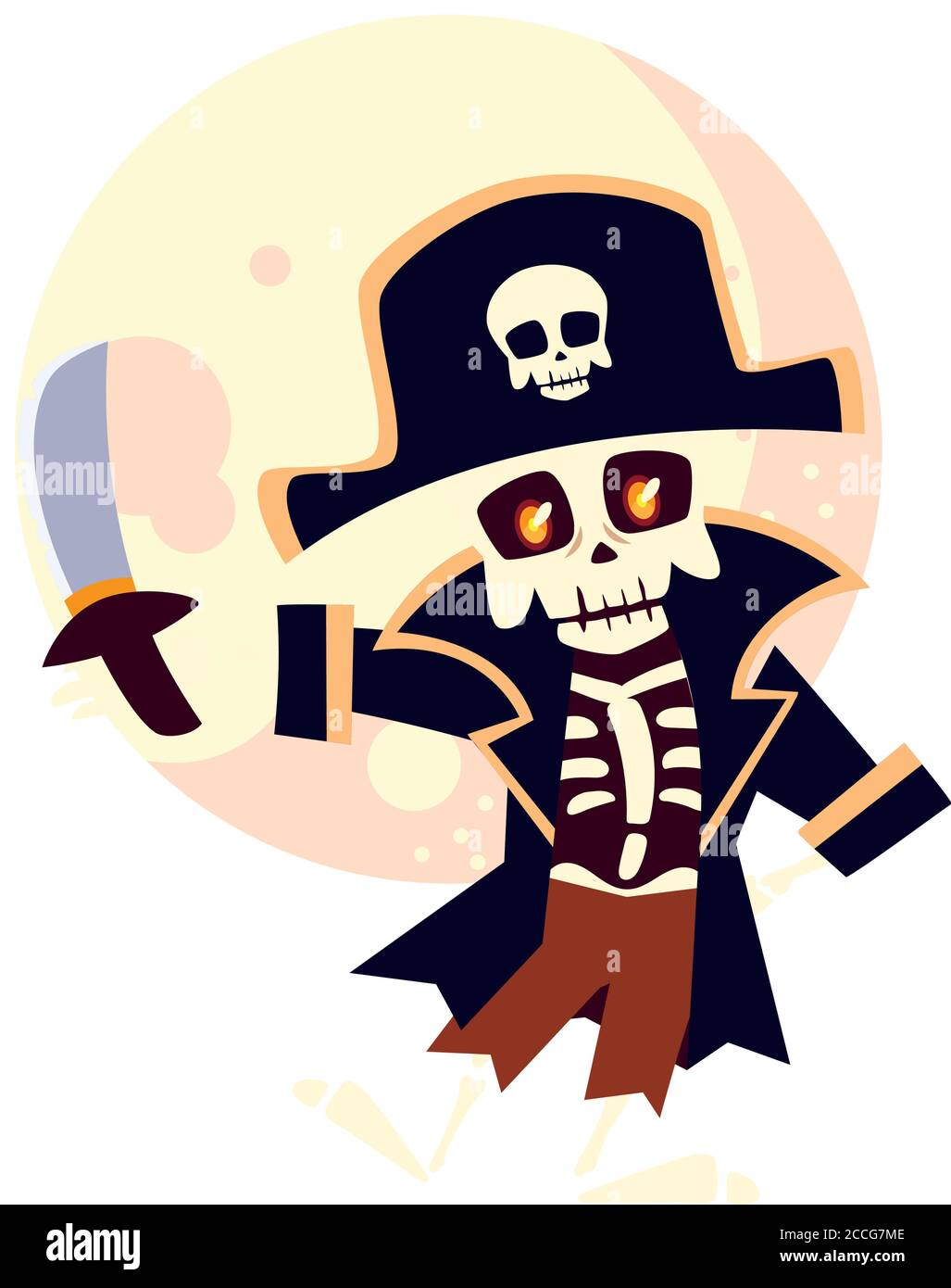 Cute Pirate Cartoon Skull